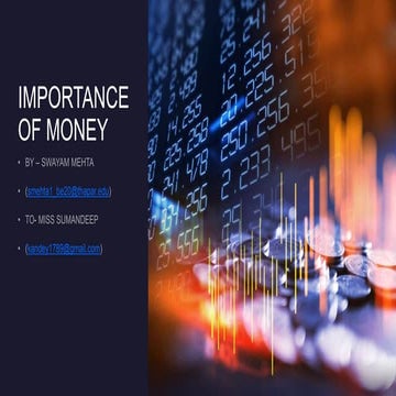 Importance of money | PPTX