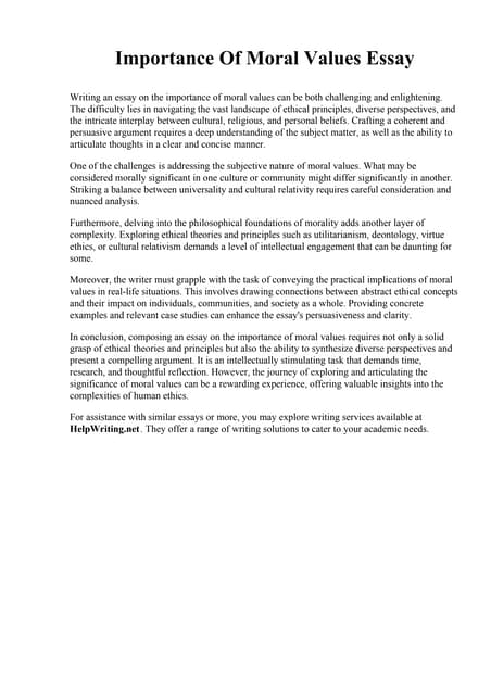 Moral Education Essay.pdf | Secondary Education | Education