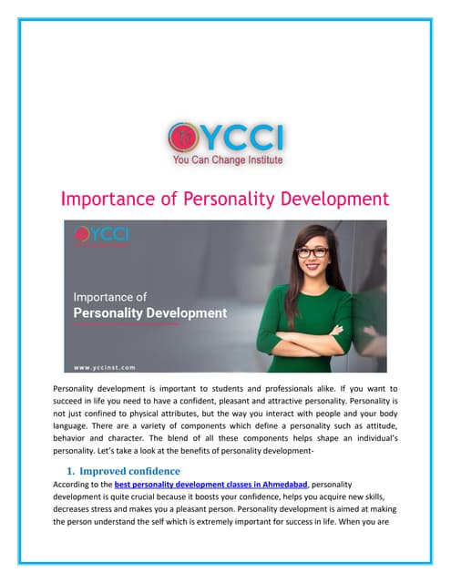 Importance of Personality Development – MIT Vishwashanti Gurukul | PPTX