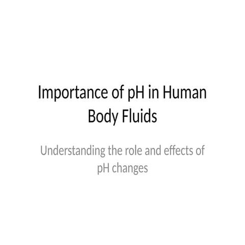 Importance of pH in Body Fluids and its cause and complications of ...
