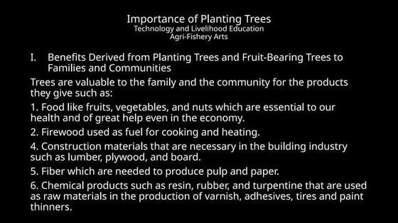 IMPORTANCE AND BENEFITS DERIVED FROM PLANTING AND FRUIT TREES | PPT | Agriculture | Industries