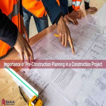 Importance of Pre-Construction Planning in a Construction Project | PPT