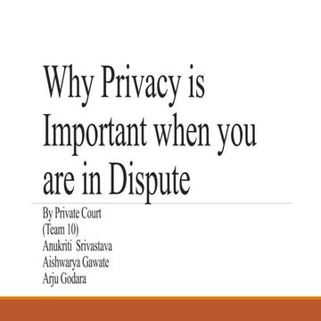 Why Privacy is important when you are in a dispute | PPT