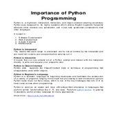 Importance of Python Programming | DOCX