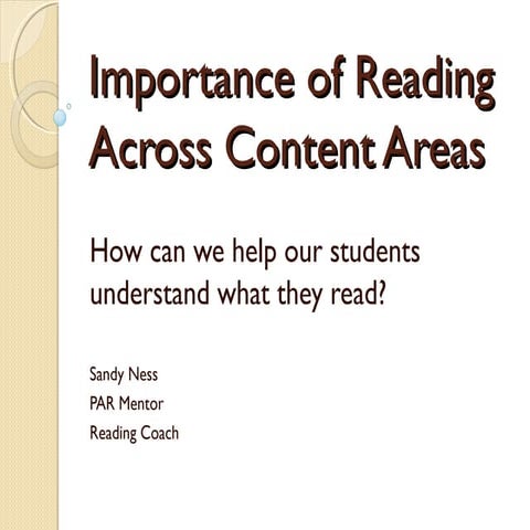 Importance of Reading Across Content Areas | PPT