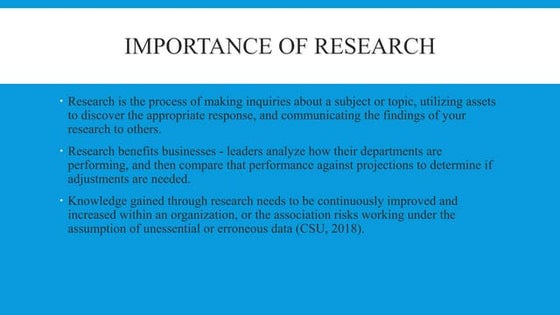 Importance of Research | PPT | Science