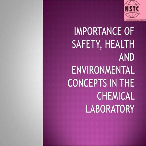 Importance of Safety, Health and Environmental Concepts in the Chemical ...