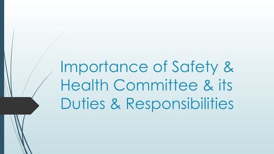 Safety commitee meeting | PPT | Events