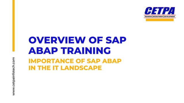 Comprehensive Sap Abap Training In Delhi Ncr Unlocking The Power Of