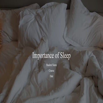 The Importance of Sleep PowerPoint Example | PPTX