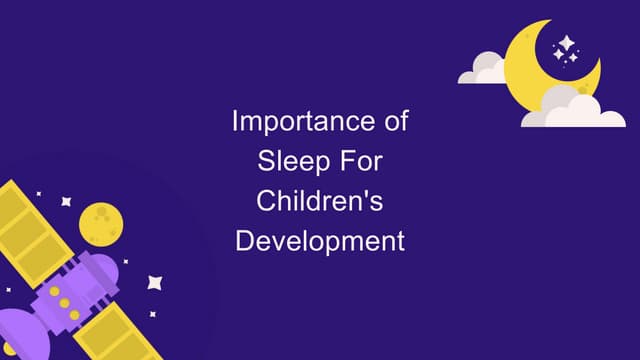 Sleep for children | PPTX