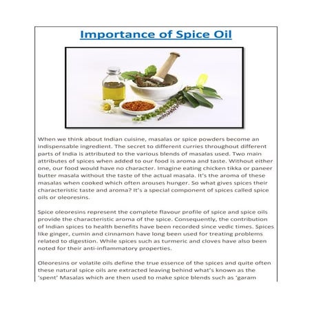 Importance of spice oil | PDF