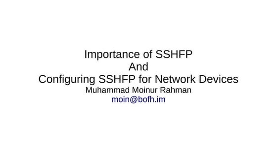 Configuring ssh on switch | PPT