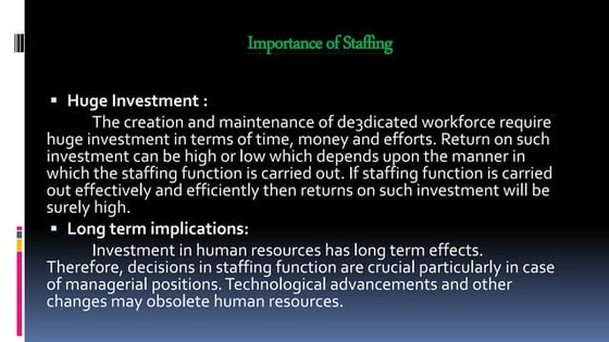 PPT ON STAFFING ( Staffing function ) | PPT