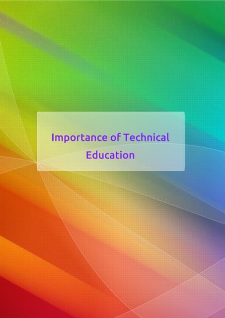 Technical education | PPTX | Vocational Training | Careers