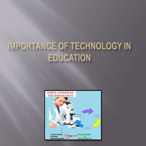 Importance of technology in education | PPTX