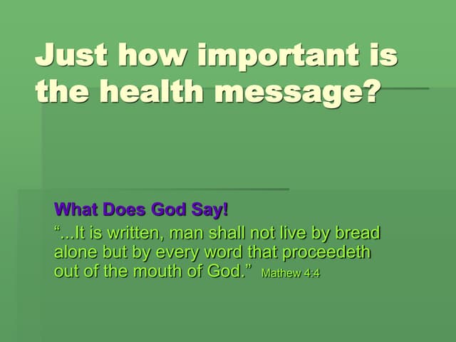 26OCT2024 - Health Talk: Adventist Health Message by Dr Dicky Ng | PPT