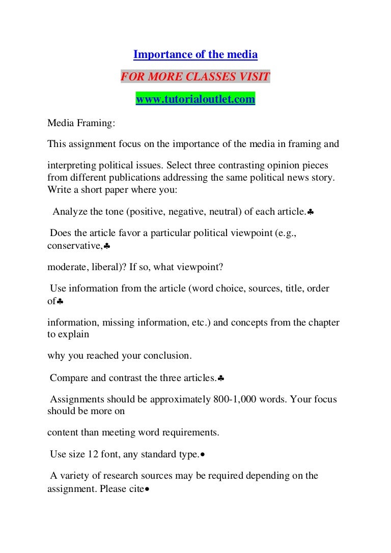 IMPORTANCE OF THE MEDIA TUTORIALOUTLET DOT COM importance-of-the-media-tutorialoutlet-dot-com