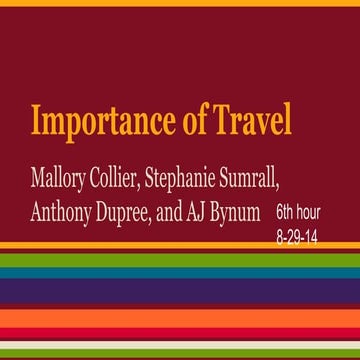 Importance of travel spanish project 6th hour | PPT