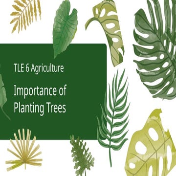 Importance of Trees. (TLE 6 Agriculture) pptx | PPTX