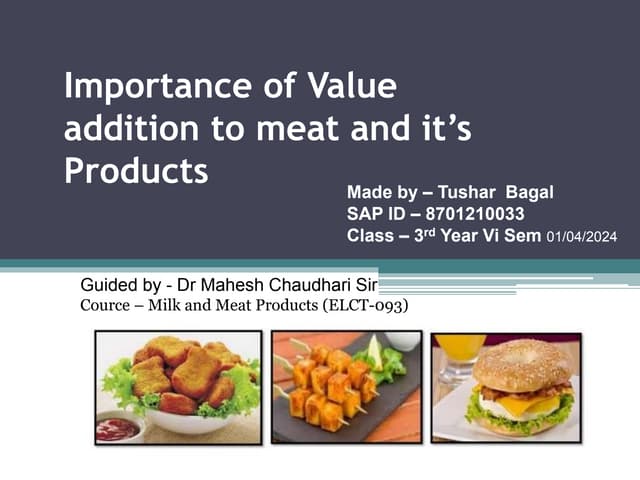 Meat value addition | PDF