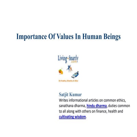 Importance Of Values In Human Beings | PPTX
