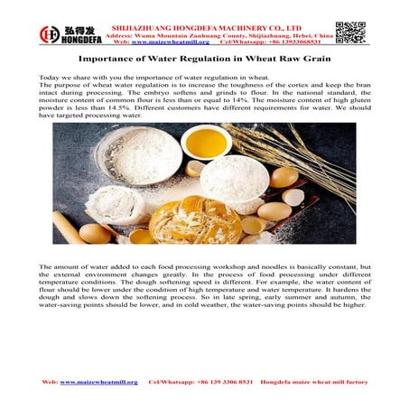 Importance of water regulation in wheat raw grain +8613933068531 | PDF