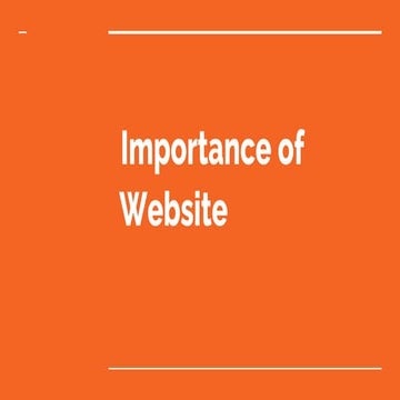 Importance Of Your Website- Why Website? | PPTX