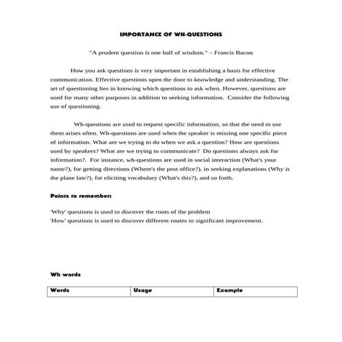 Importance of wh | DOC