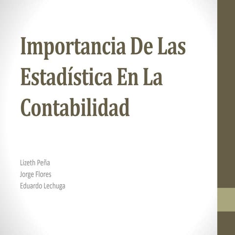 Importancia de-las-estadisticas-en-la-contabilidad | PDF