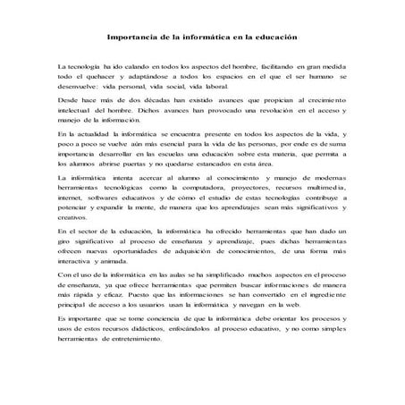 Infografía informática en la educación peruana | PDF