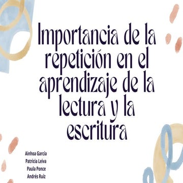 Importancia de la repetición en el aprendizaje de la lectura y la ...