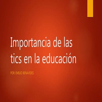 Importancia De Las Tics En La Educacin