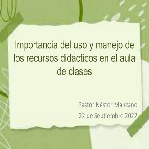 Importancia del uso y manejo de los recursos didacticos en el aula de ...