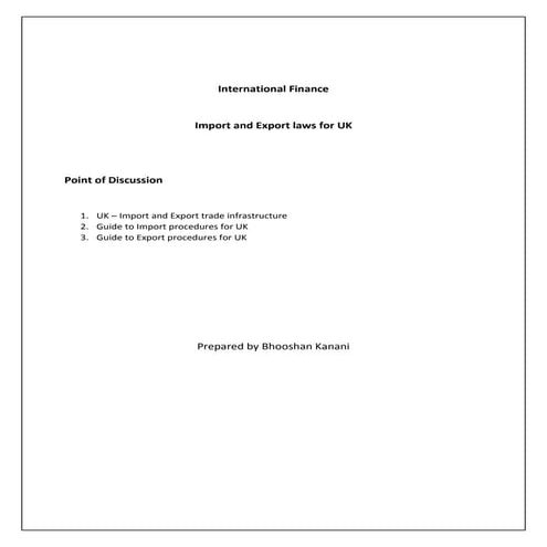 Import and Export laws for UK | PDF