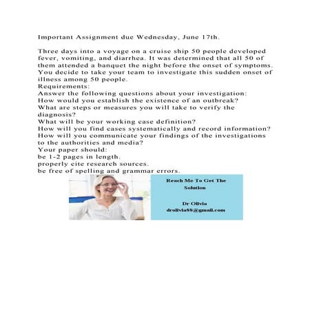 Important Assignment due Wednesday, June 17th. Three days into a.docx