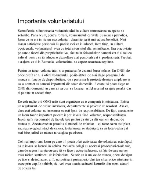 Prezentare voluntariat | PPT