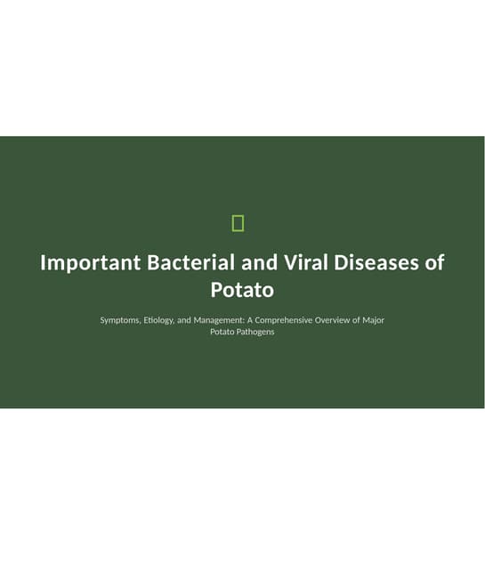Diseases of Potato | PPTX