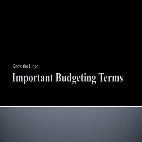 Important budgeting terms(2) | PPT