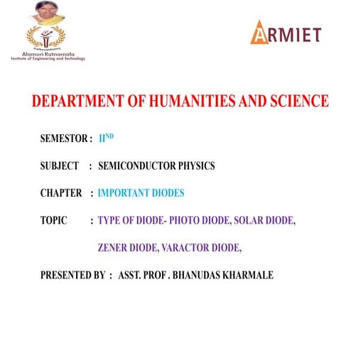 IMPORTANT DIODES presentation covering all important topics related it ...