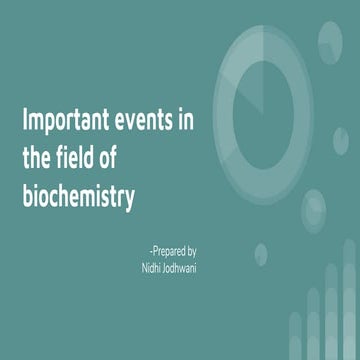 Important events in the field of biochemistry | PPTX