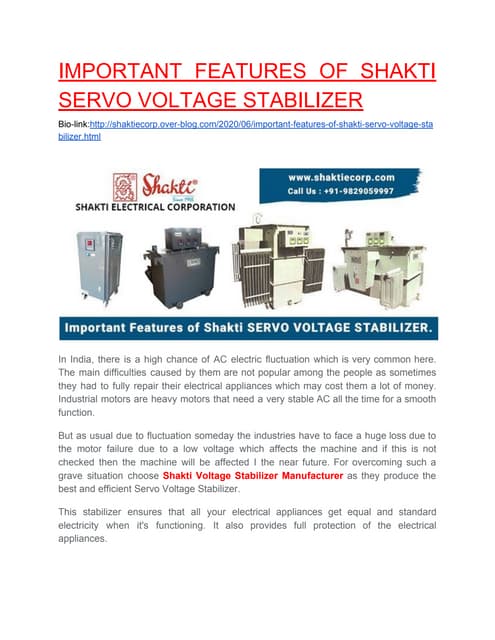 Things to Keep in Mind Before Buying Servo Voltage Stabilizer | PDF | Gas and Electric | Home ...