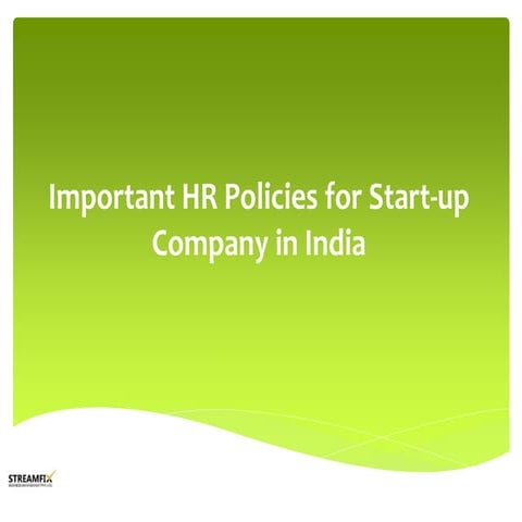 Important HR Policies for Start-up Company in India.pptx