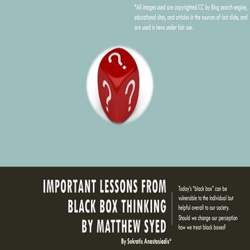 Important lessons from Black Box Thinking | PDF