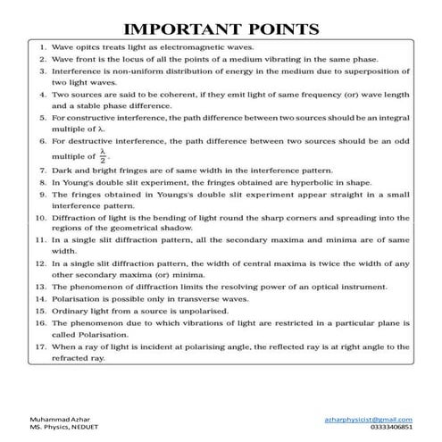 Important points | DOCX