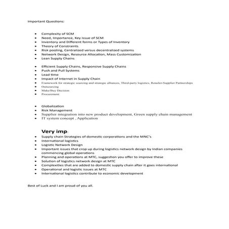 Important Questions of SCML .It includes imp ques of SCLM | DOCX