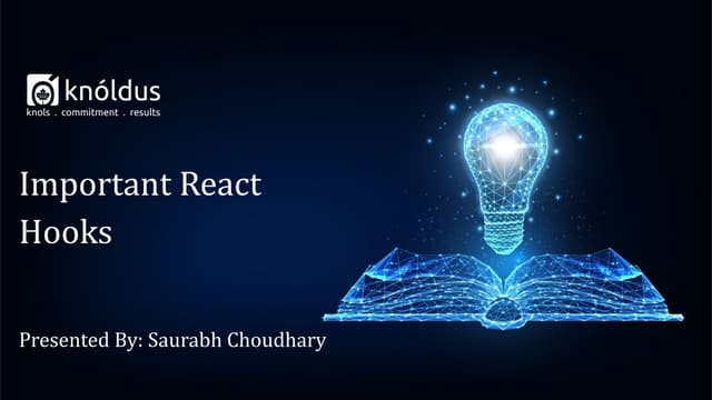 Important React Hooks | PPT Important React Hooks | PPT