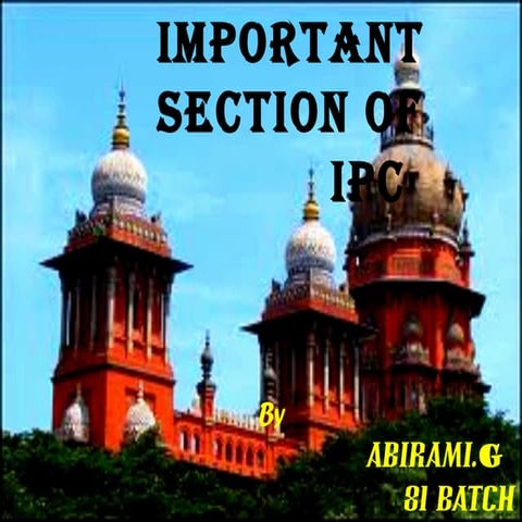 Important sections of IPC - By Abirami.G | PPT