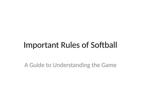 STATION 1 Rules in Softball- Grade 8 P.E | PDF