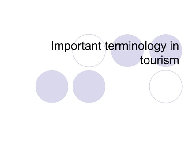 Classification of Tourists | PPT